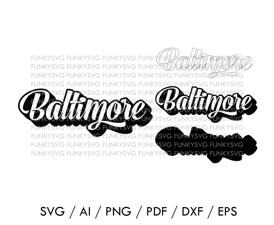 Baltimore SVG Eps Png Illustrated Svg Home States Svg USA | Etsy