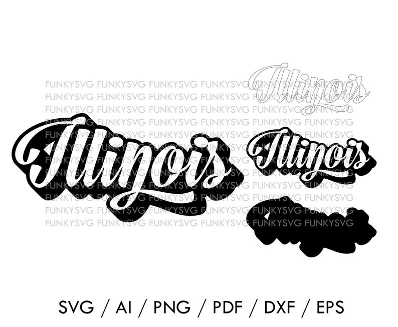 Illinois SVG Eps Png Illustrated Svg Home States Svg USA - Etsy