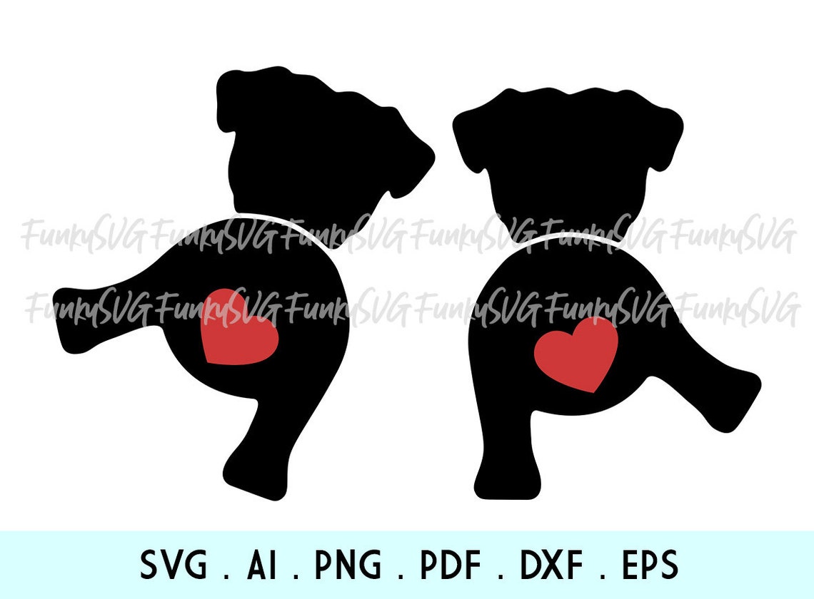 Pug SVG EPS PNG Illustrated svg Dog Butt Svg Pet Svg Dog - Etsy México