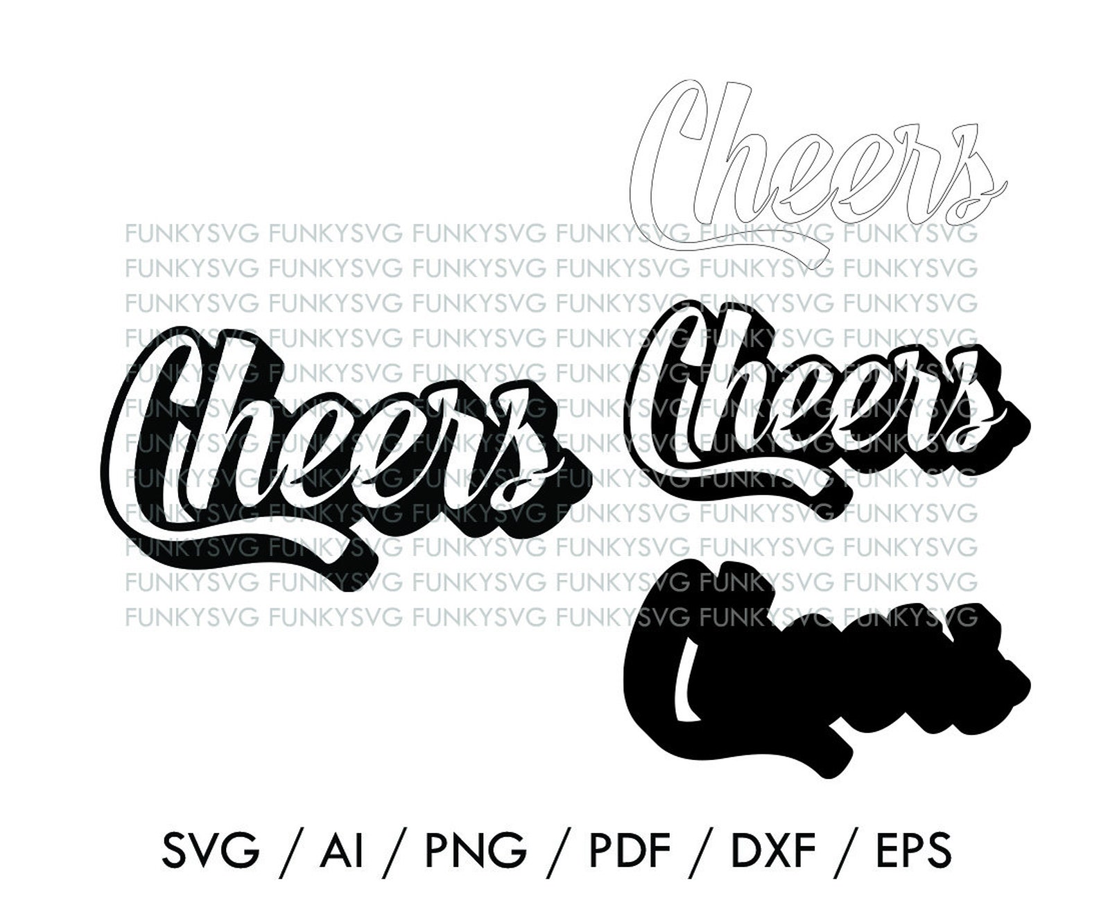 Cheers SVG Eps Png Illustrated Svg Merry Christmas Svg - Etsy