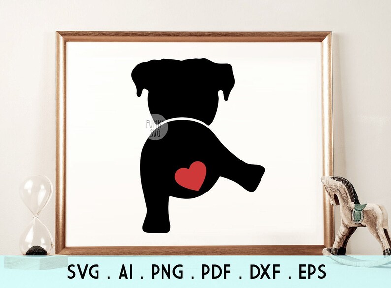 Boxer Dog SVG EPS PNG Illustrated Svg Dog Butt Svg Pet Svg - Etsy