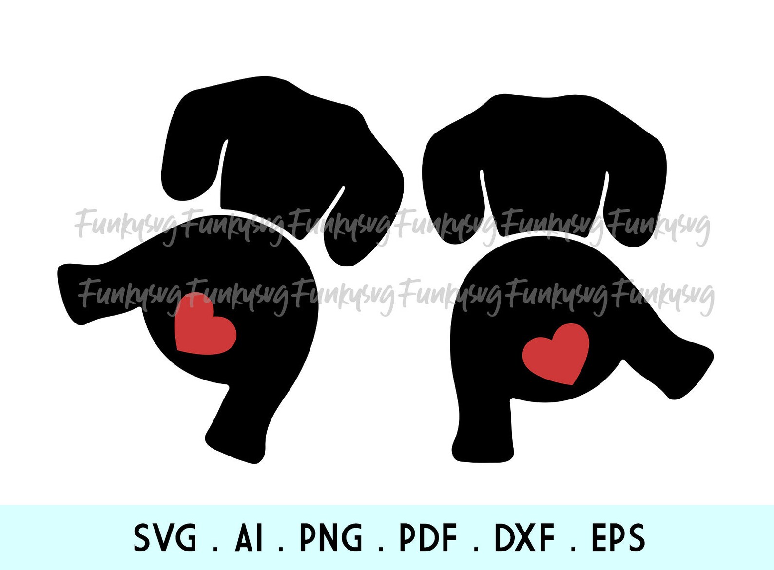 Dachshund SVG EPS PNG Illustrated Svg Dog Butt Svg Pet - Etsy