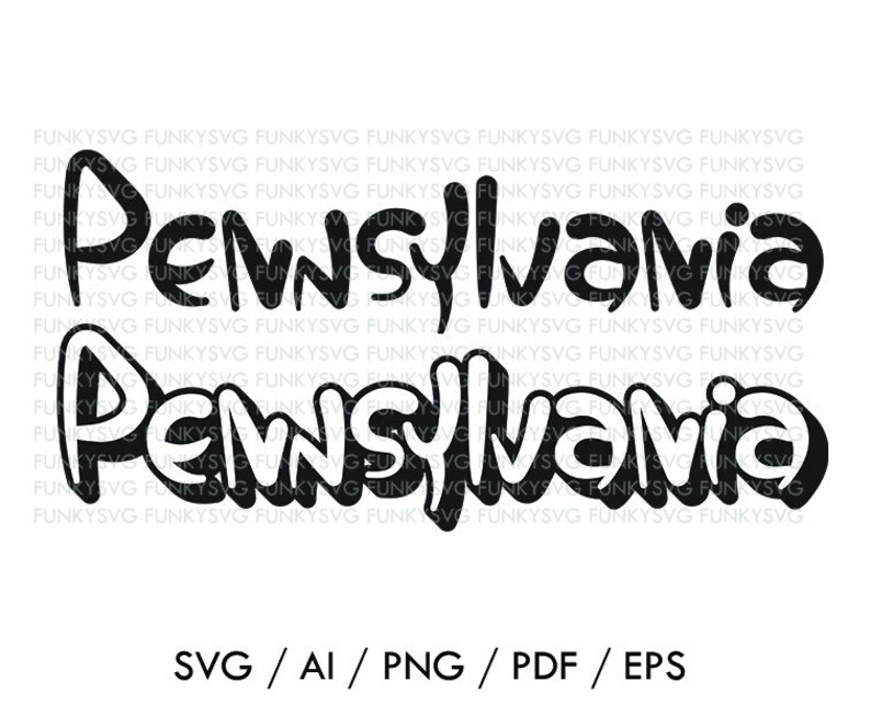 Pennsylvania SVG Eps Png Illustrated Svg Home States Svg - Etsy