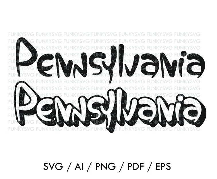 Pennsylvania SVG Eps Png Illustrated Svg Home States Svg | Etsy