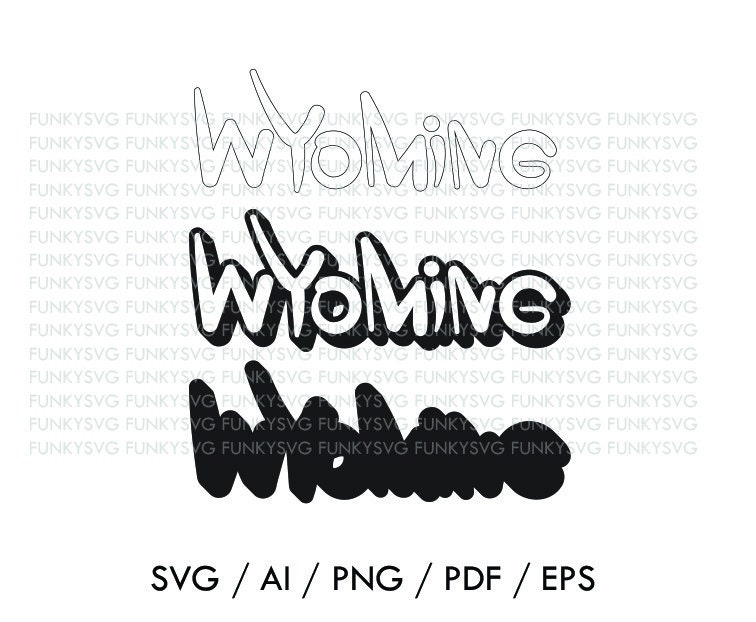 Wyoming SVG Eps Png Illustrated Svg Home States Svg USA | Etsy Australia