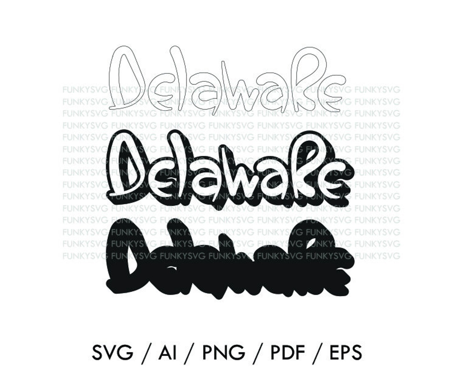 Delaware SVG Eps Png Illustrated Svg Home States Svg USA - Etsy
