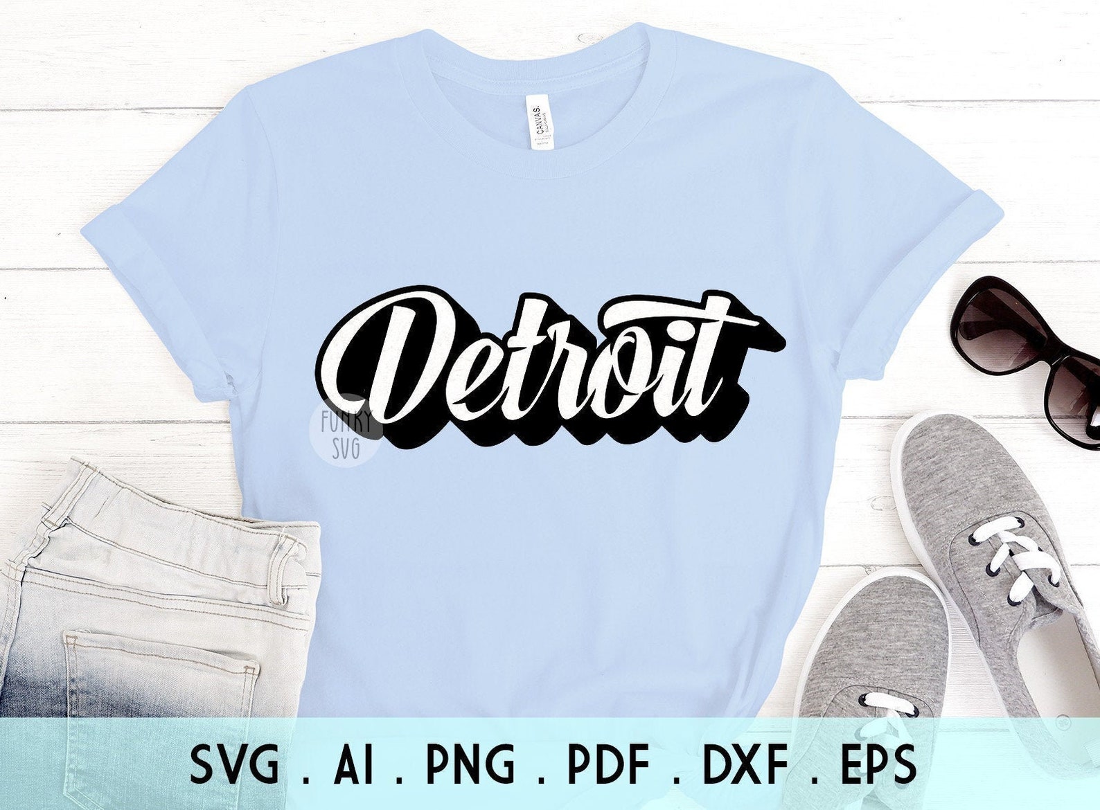 Detroit SVG Eps Png Illustrated Svg Home States Svg USA - Etsy