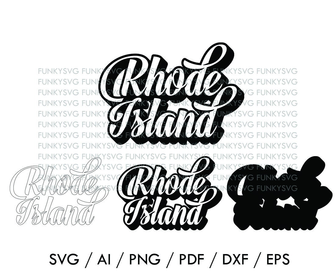 Rhode Island SVG Eps Png Illustrated svg Home States Svg | Etsy