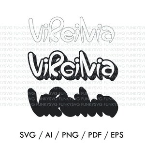 Virginia SVG Eps Png Illustrated Svg Home States Svg USA - Etsy