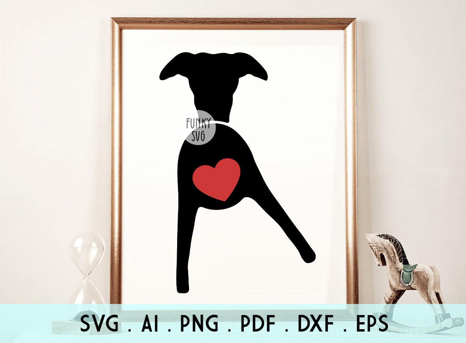 Whippet SVG EPS PNG Illustrated Svg Dog Butt Svg Pet Svg | Etsy
