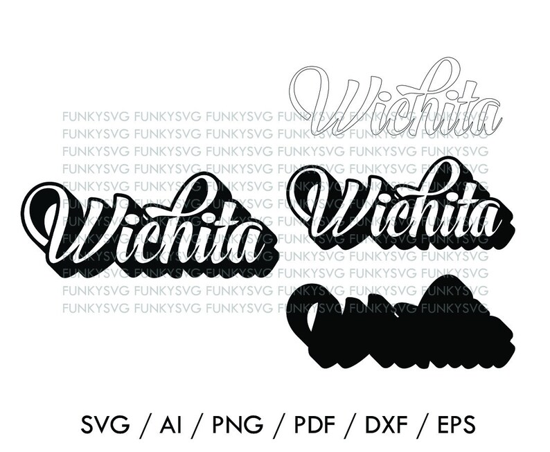 Wichita SVG Eps Png Illustrated Svg Home States Svg USA - Etsy