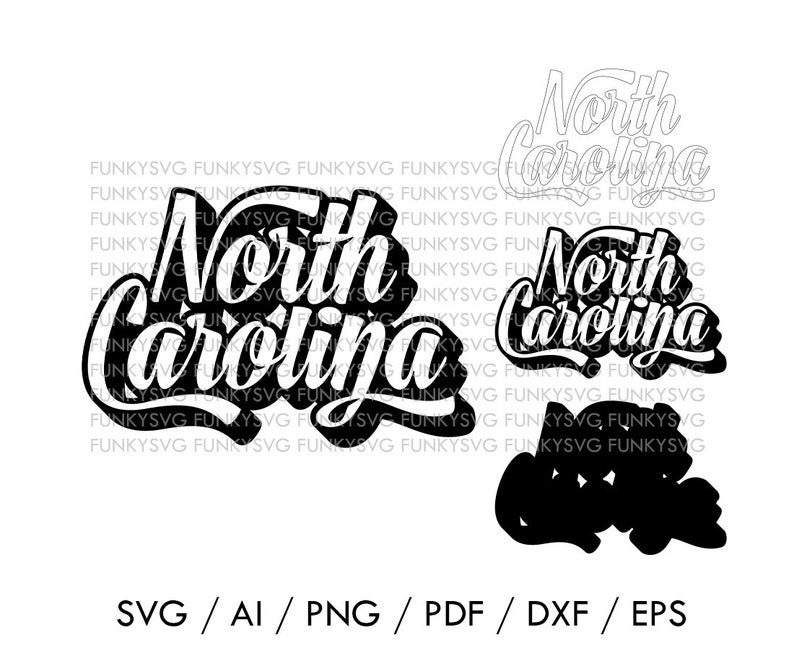 North Carolina SVG Eps Png Illustrated Svg Home States Svg - Etsy