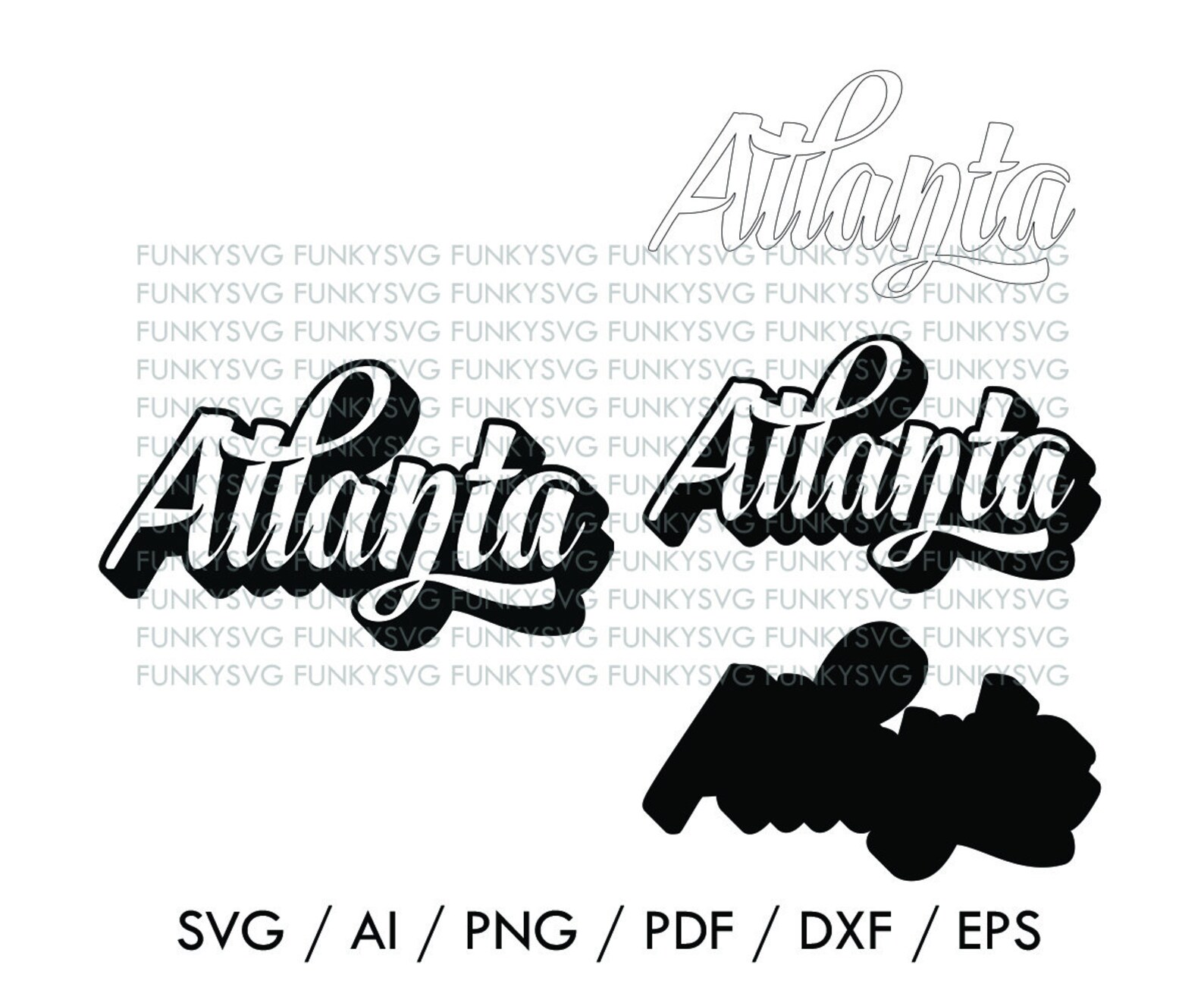 Atlanta SVG Eps Png Illustrated Svg Home States Svg USA - Etsy