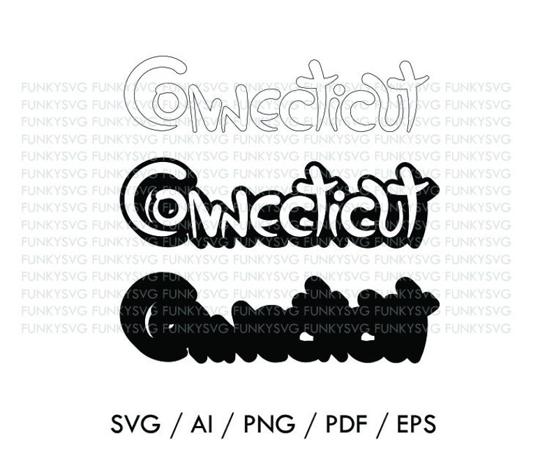 Connecticut SVG Eps Png Illustrated Svg Home States Svg USA - Etsy