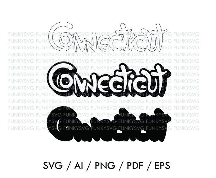 Connecticut SVG Eps Png Illustrated Svg Home States Svg USA - Etsy