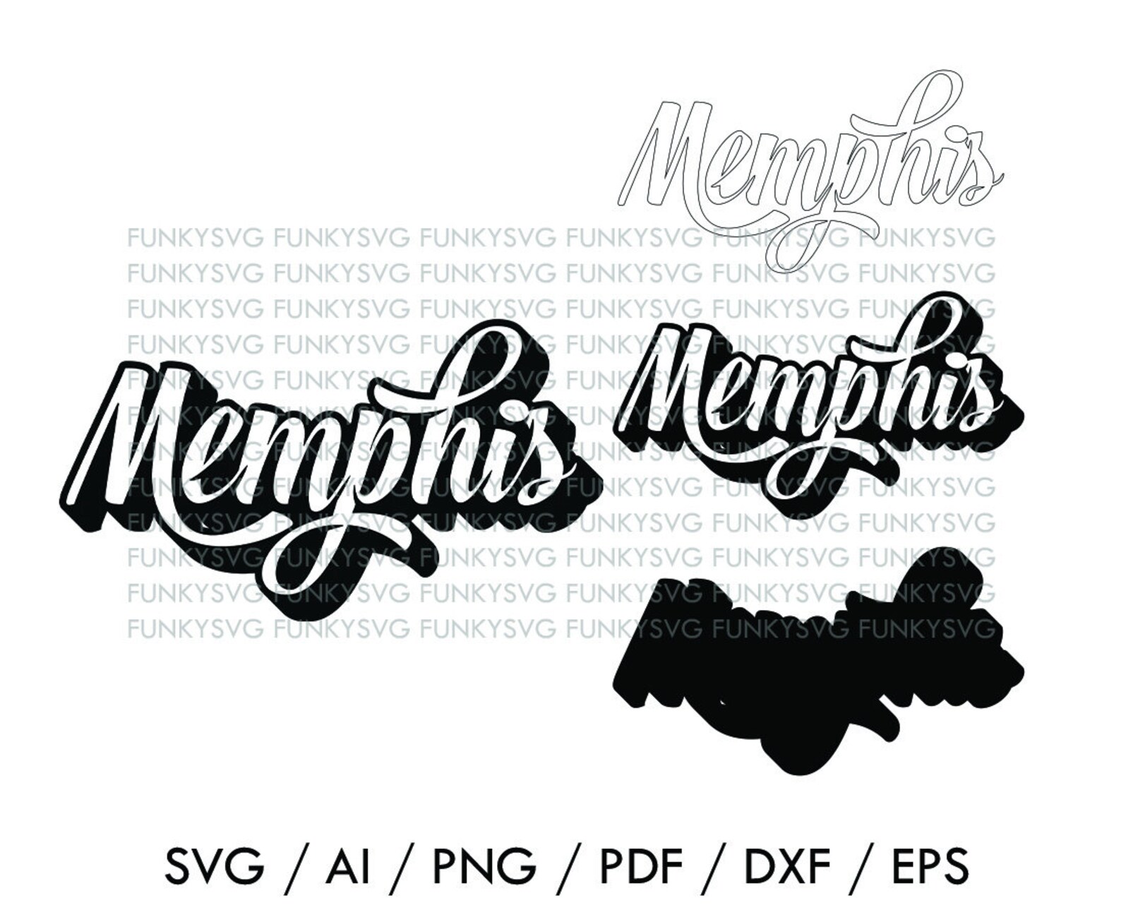 Memphis SVG Eps Png Illustrated Svg Home States Svg USA - Etsy