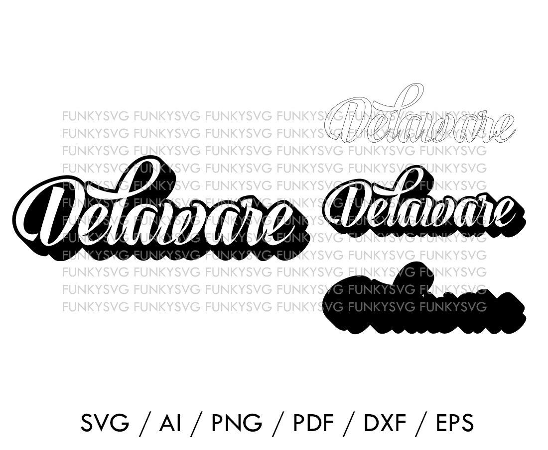 Delaware SVG Eps Png Illustrated Svg Home States Svg USA - Etsy