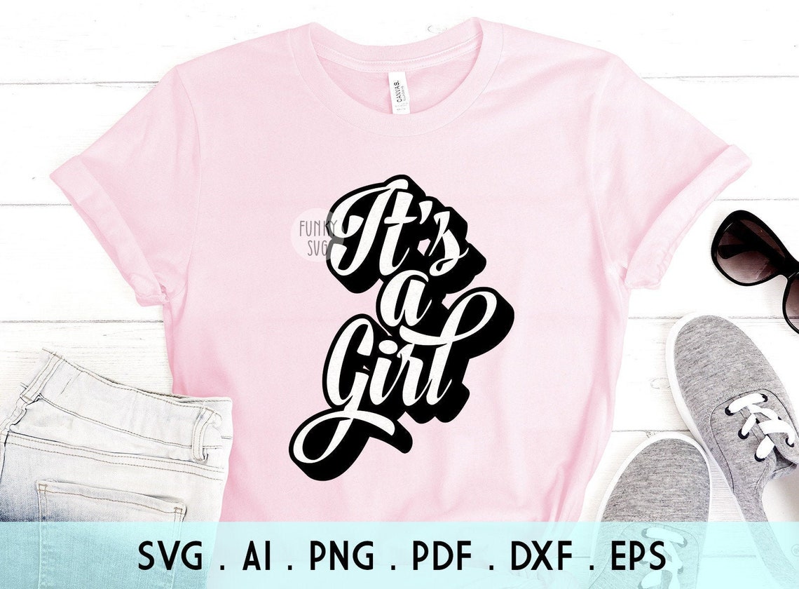 It's a Girl SVG Eps Png Illustrated svg Gender Reveal | Etsy