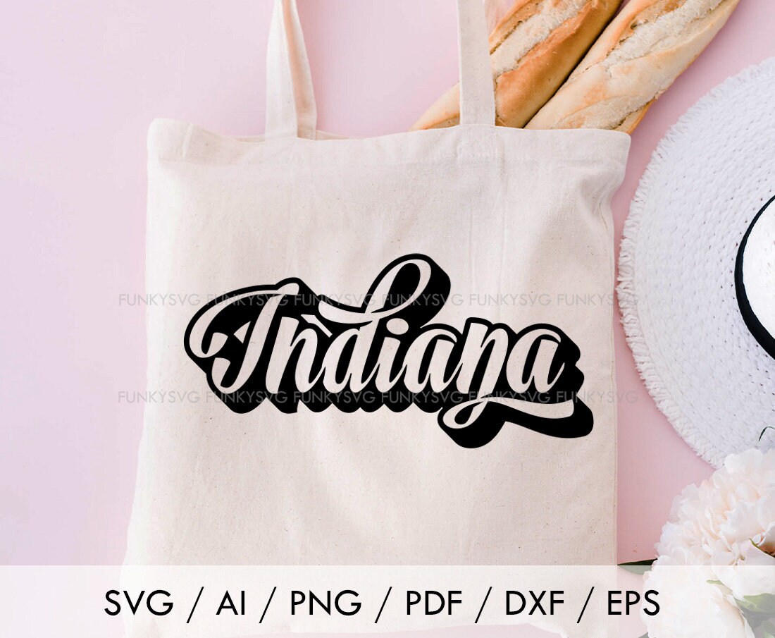 Indiana SVG Eps Png Illustrated svg Home States Svg USA | Etsy