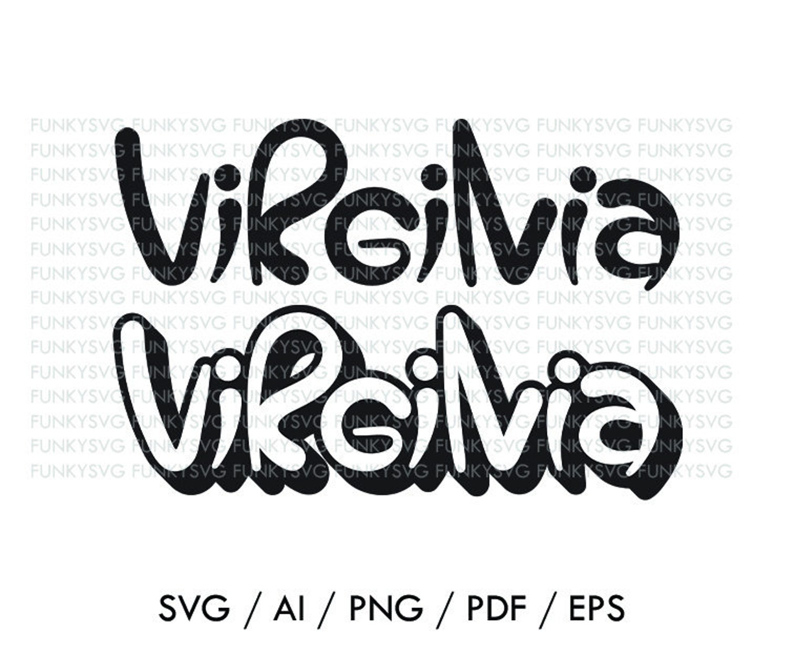 Virginia SVG Eps Png Illustrated Svg Home States Svg USA - Etsy