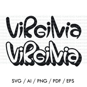Virginia SVG Eps Png Illustrated Svg Home States Svg USA - Etsy