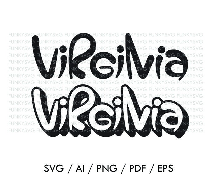 Virginia SVG Eps Png Illustrated Svg Home States Svg USA - Etsy Australia