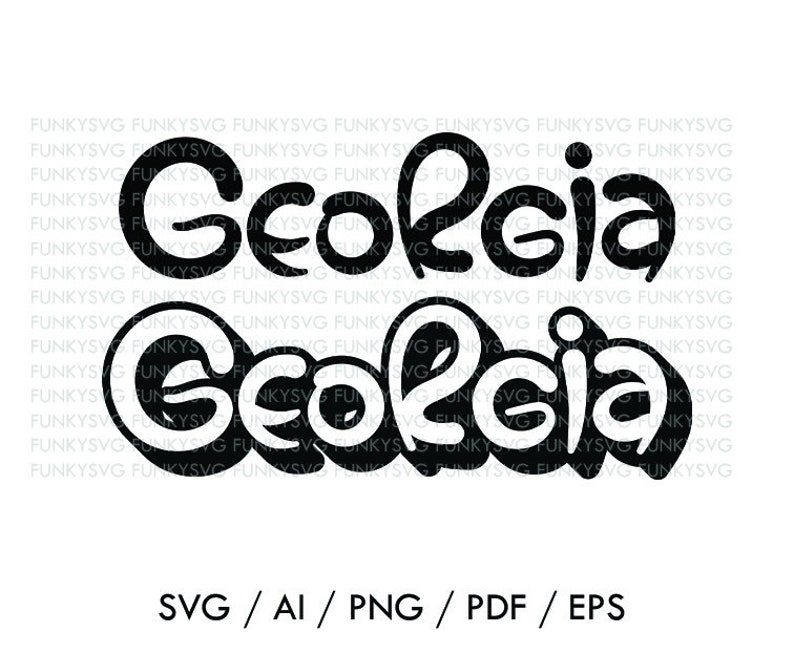 Georgia SVG Eps Png Illustrated Svg Home States Svg USA - Etsy