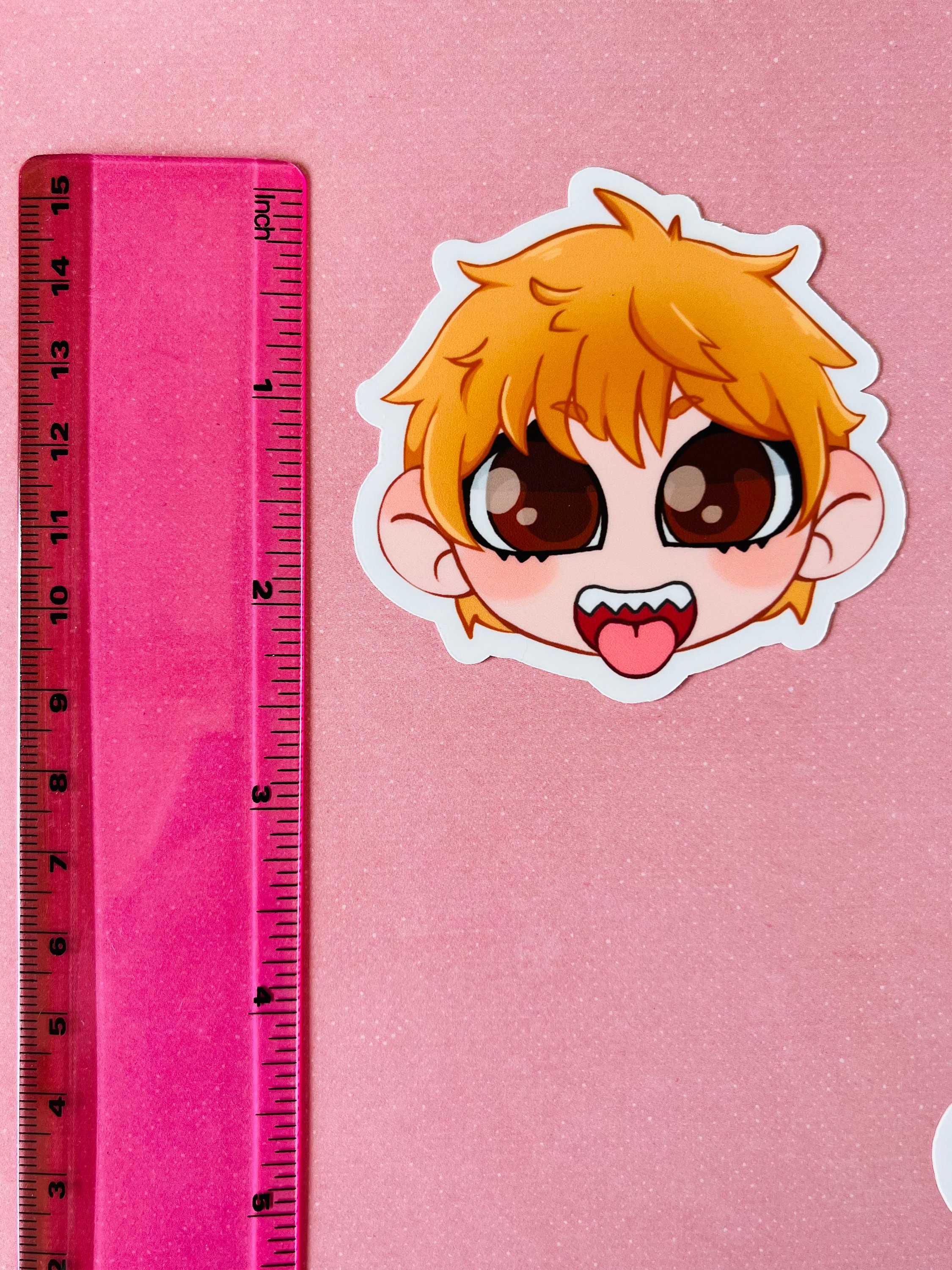 Chainsaw Man Stickers Cute Kawaii Anime Style Chibi Laminated Kawaii ...