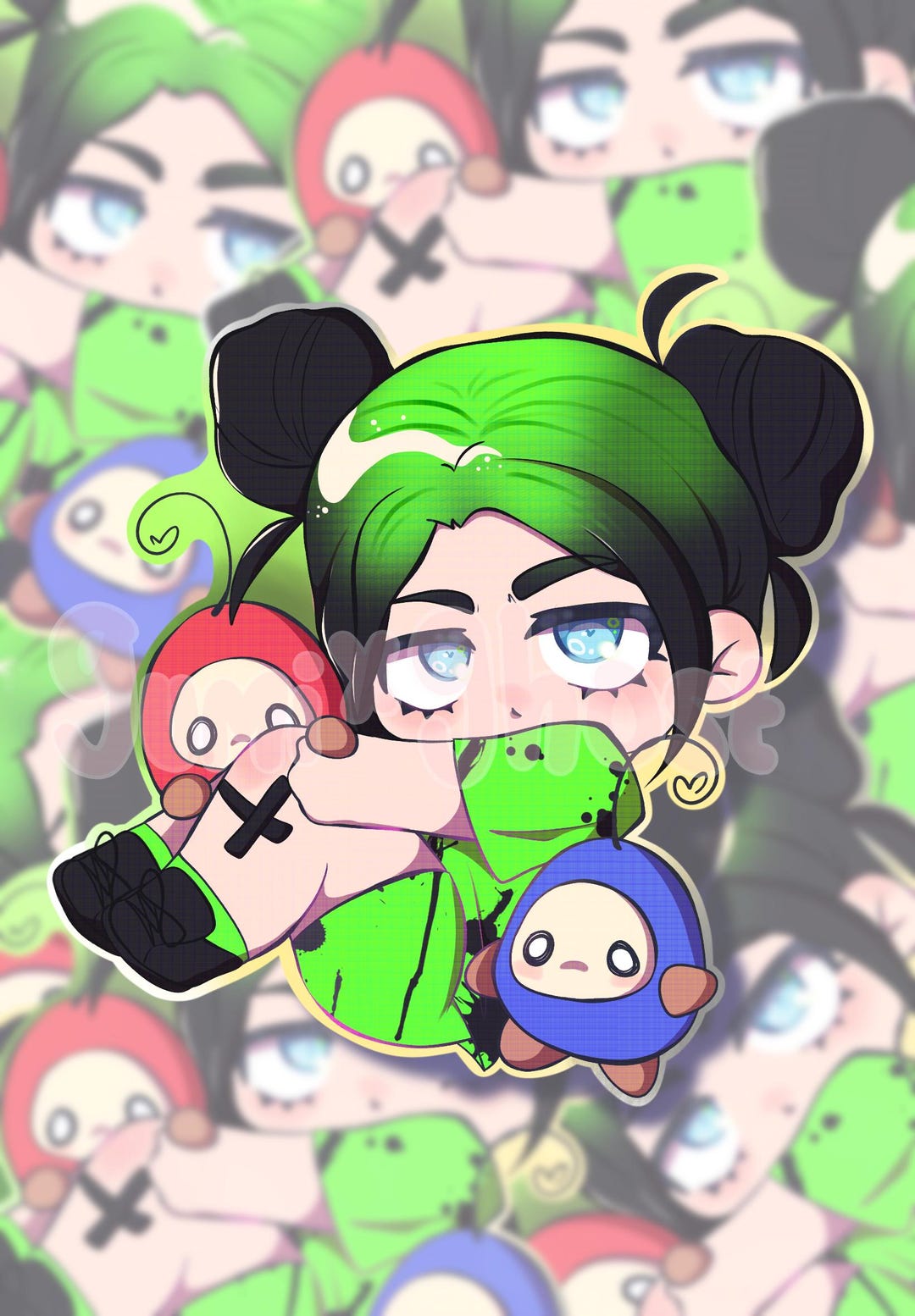 Billie Eilish Sticker Water Resistant Ilomilo Laminated Kawaii Stickers ...