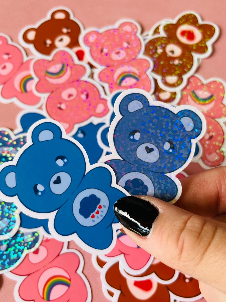 Care Bear Sticker Cute Glitter Grumpy Bear Cheer Bear Tender Heart Bear ...
