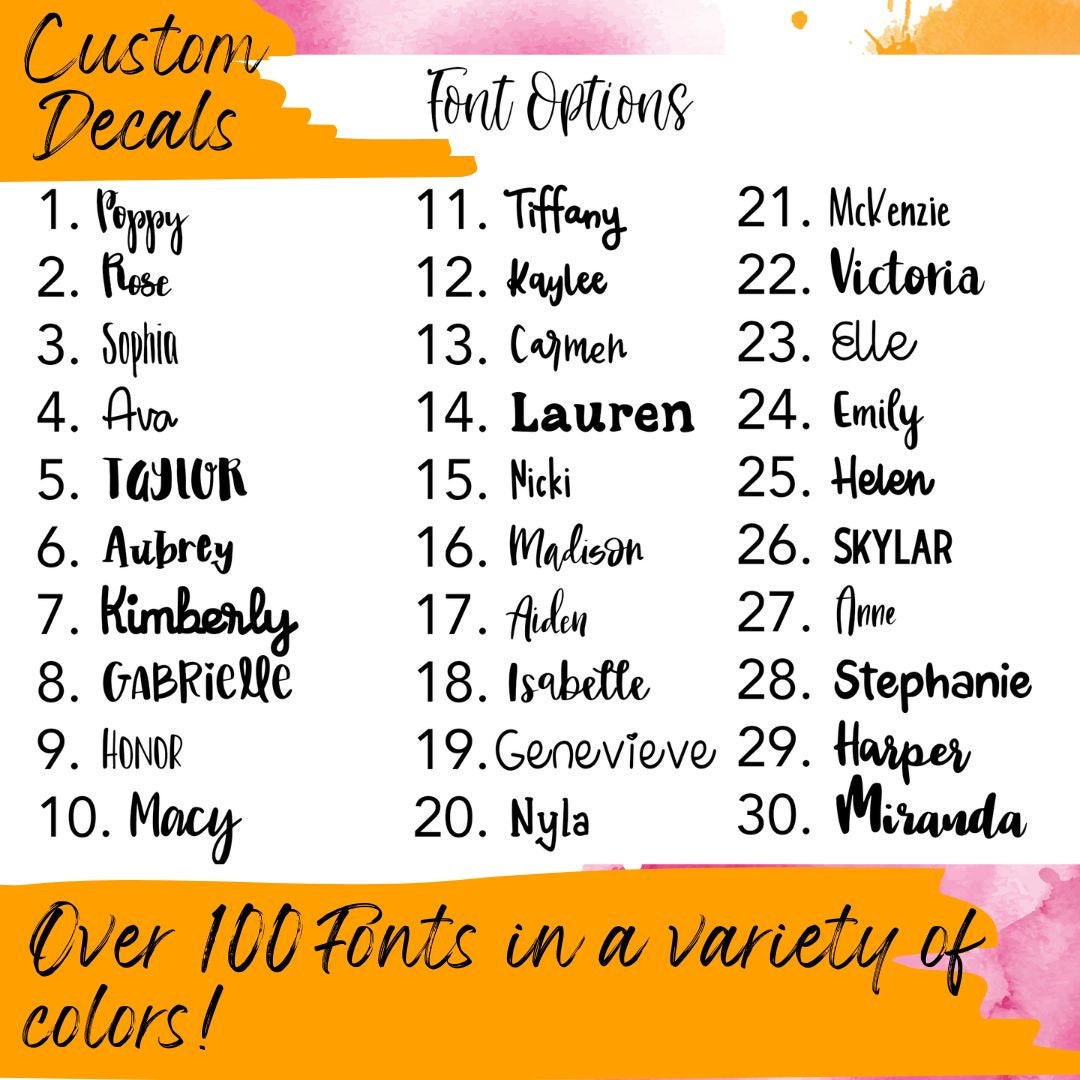 Vinyl Name Decal, Personalized Name Decal, Customized Name Decal, Name ...