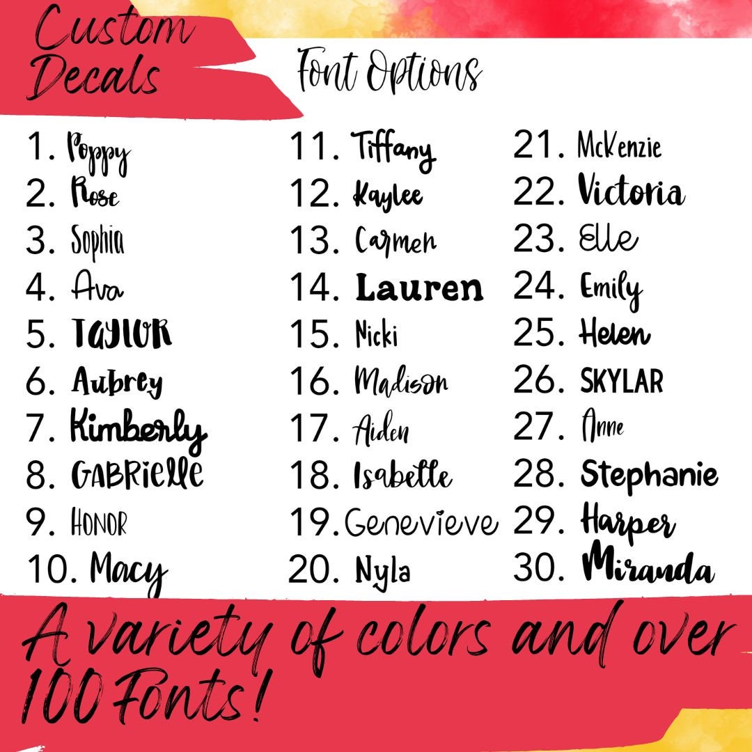 Personalized Name Vinyl Decal: Custom Cup Sticker - Etsy
