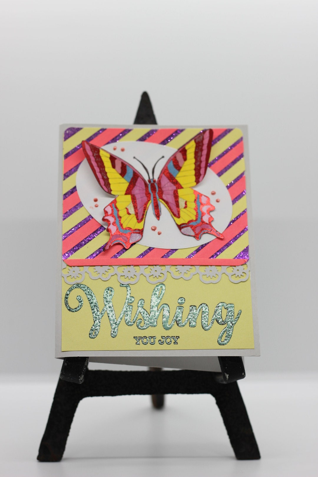 Wishing You Joy Card - Greeting Card- Butterfly Themed Card - Note Card ...