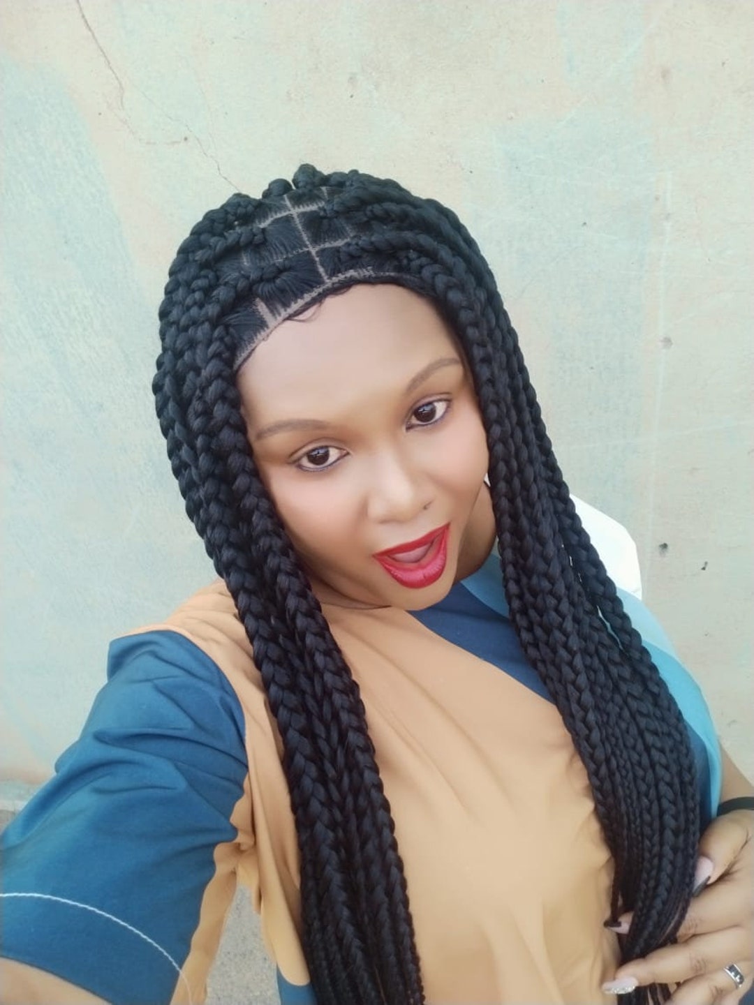 Braided Wig a Frontal Cornrow African Braided Wigs Lace - Etsy