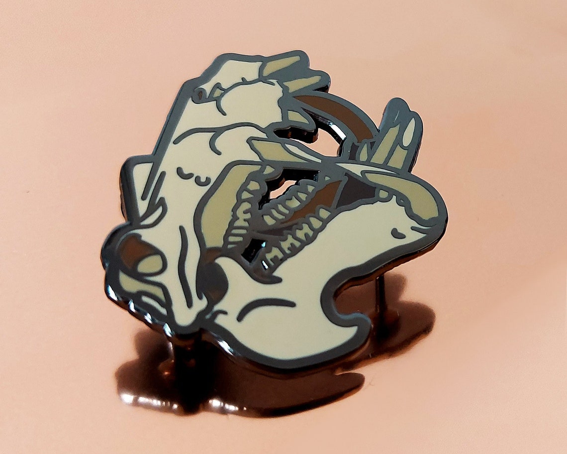 Animal Skull Hard Enamel Pins Hippo Father's Day Gift | Etsy