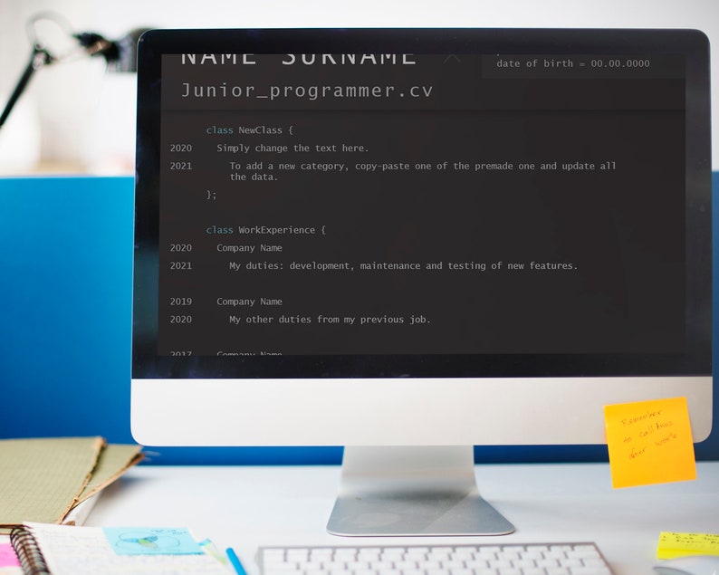 Resume Template CV Template Word Programming Art IT - Etsy