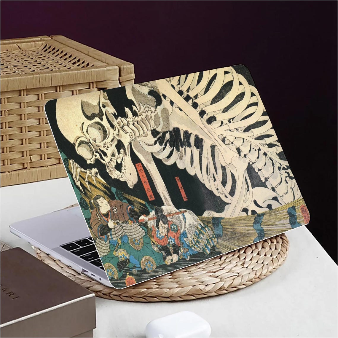 Japanese Art Skull MacBook Case, Hard Rubberized Cover - Etsy