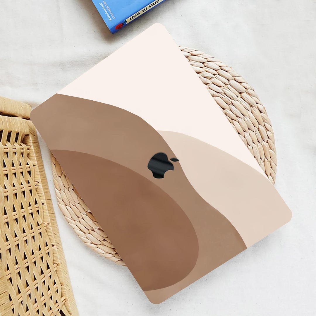Brown Gradient Waves MacBook Case, Hard Rubberized Cover - Etsy