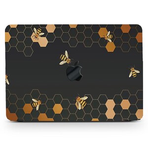 Yellow Flying Honey Bees Printing Hard Case MacBook Pro 13 14 15 16 M2 ...