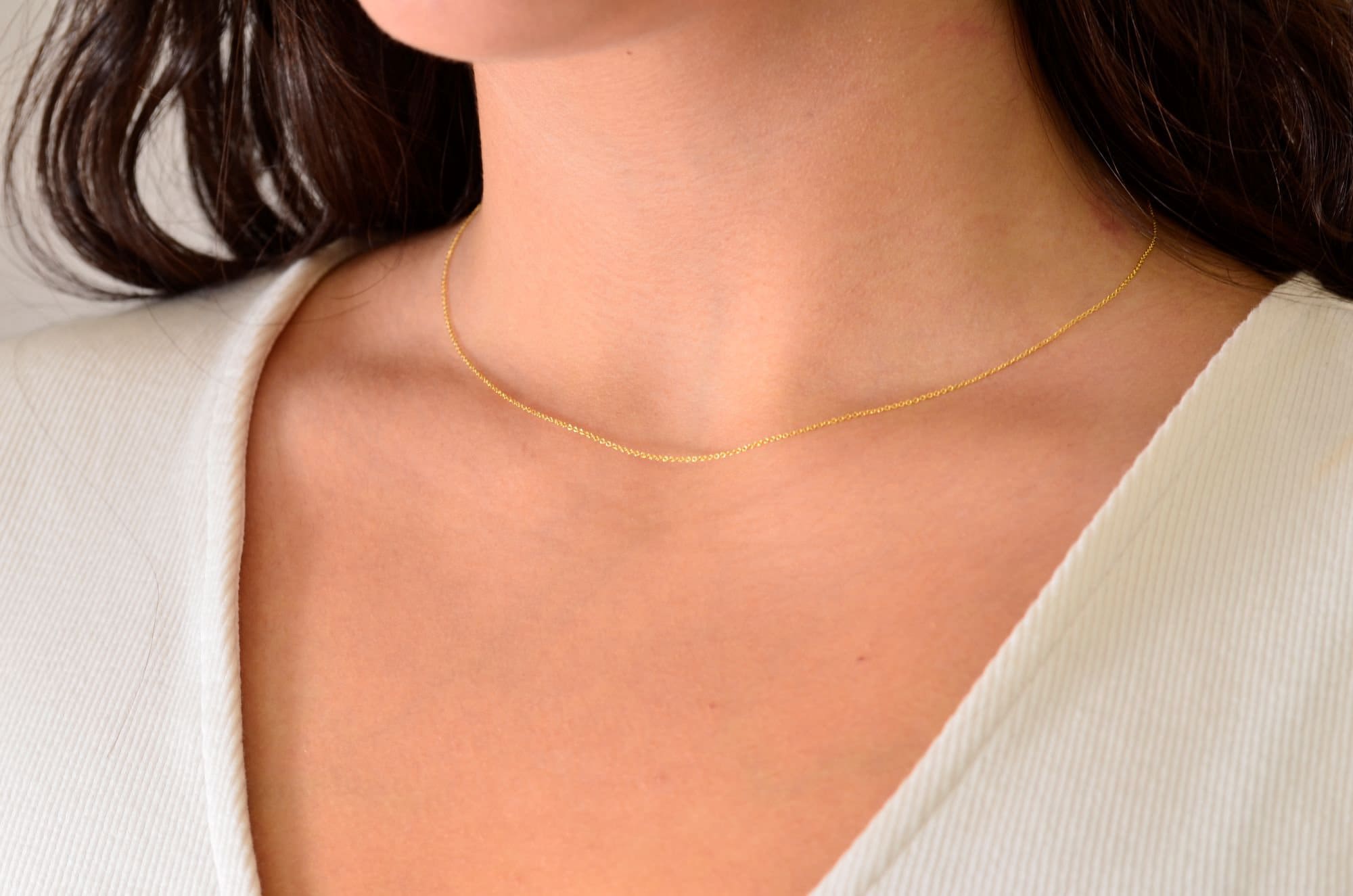 9K Cable Gold Chain Pure Solid Gold Chain 085mm Yellow Gold - Etsy