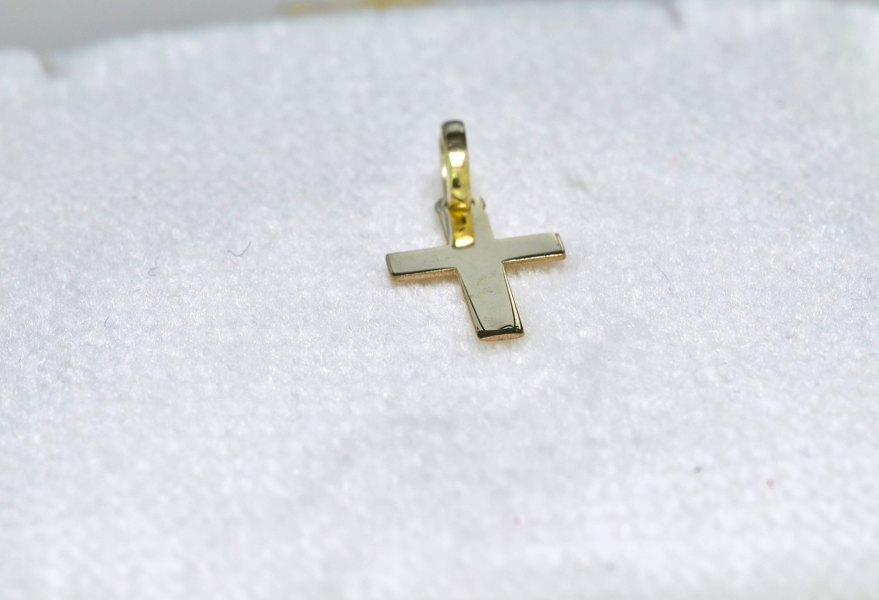 Baptism Gold Cross Necklace/9k PURE Solid Gold Cross/ Small Orthodox ...