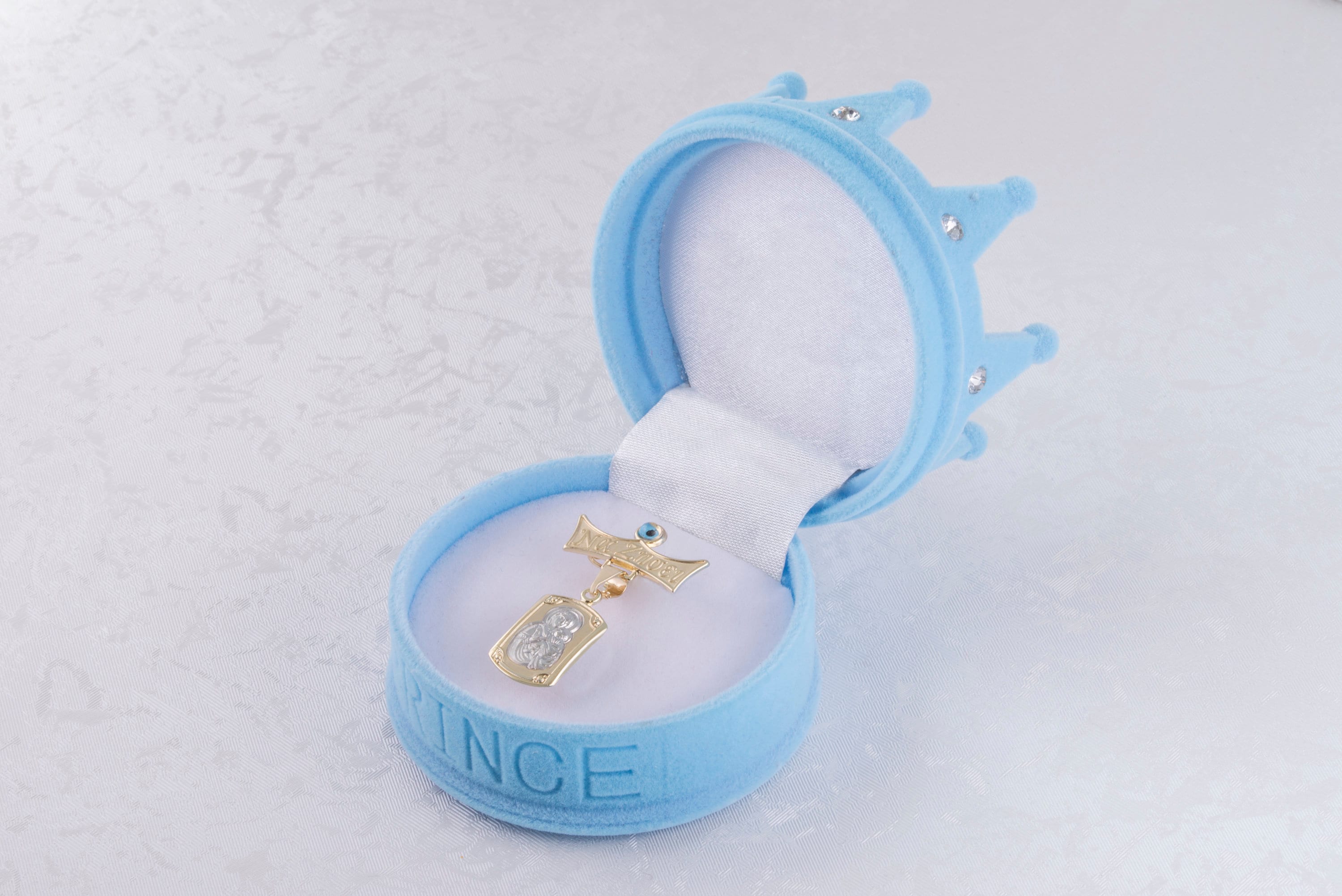 Virgin Mary & Little Jesus Safety Pin 9K Yellow White Solid - Etsy