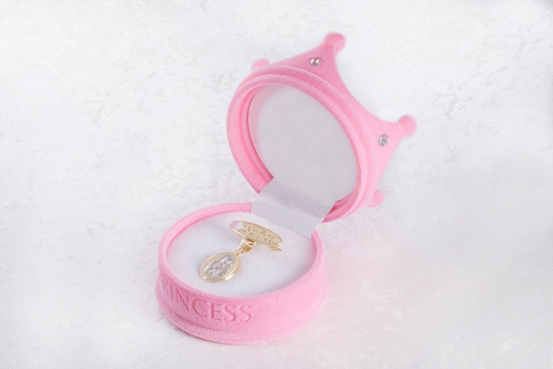 Virgin Mary & Little Jesus Safety Pin, 9K Yellow White Solid Gold,new ...