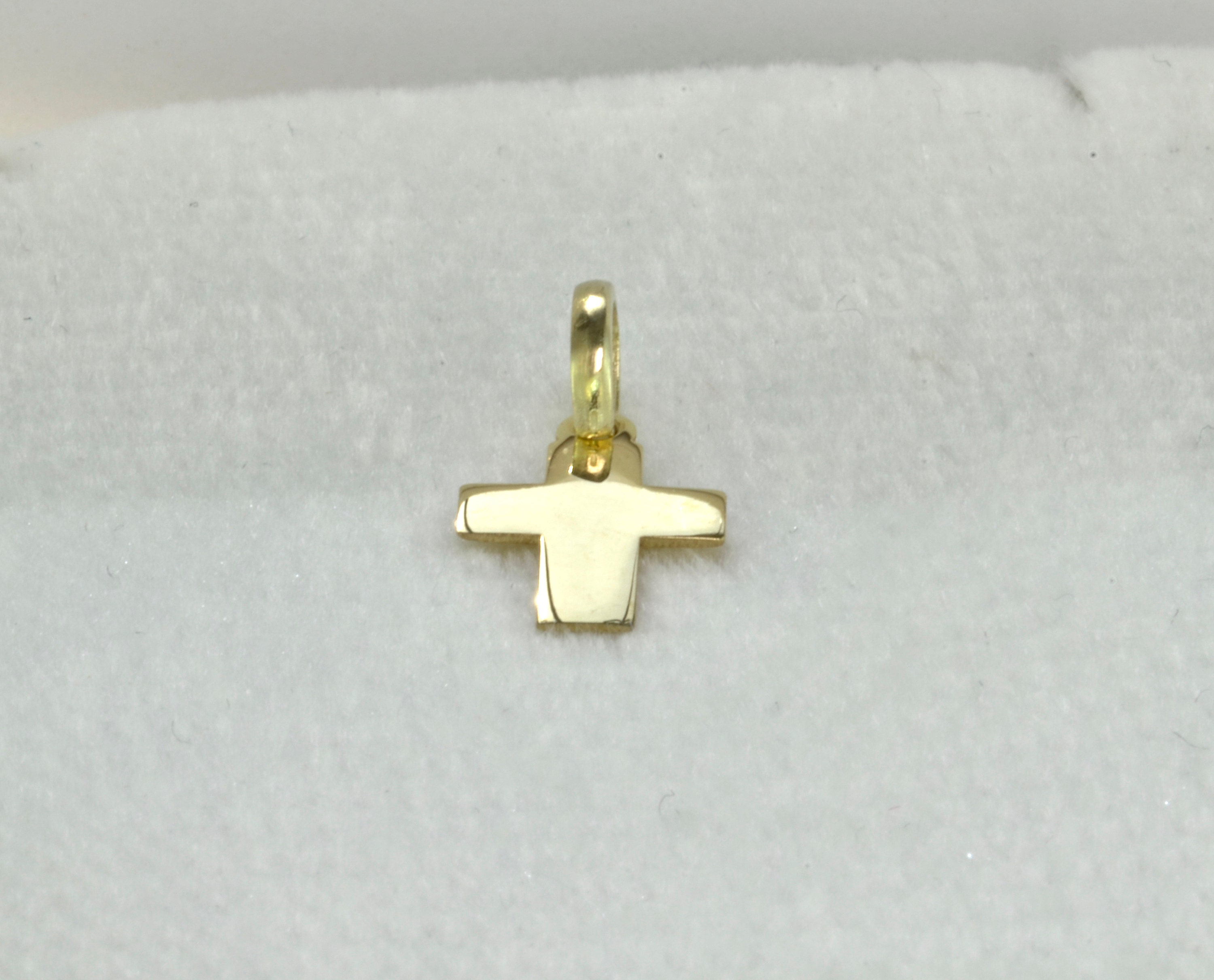 Baptism Gold Cross Necklace/ 9K PURE Solid Gold Cross/ Tiny Orthodox ...