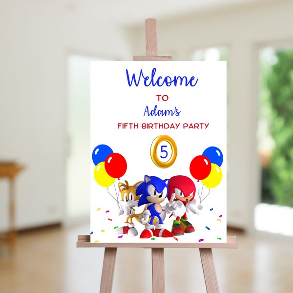 Sonic Hedgehog Party Welcome Sign - Etsy