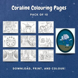 Coraline Colouring Pages instant Download 10 Pack Printable Colouring ...