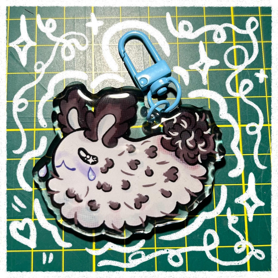 Sad Sea Bunny Keychain // 2.5 Inch Keychain // Acrylic Keychain ...