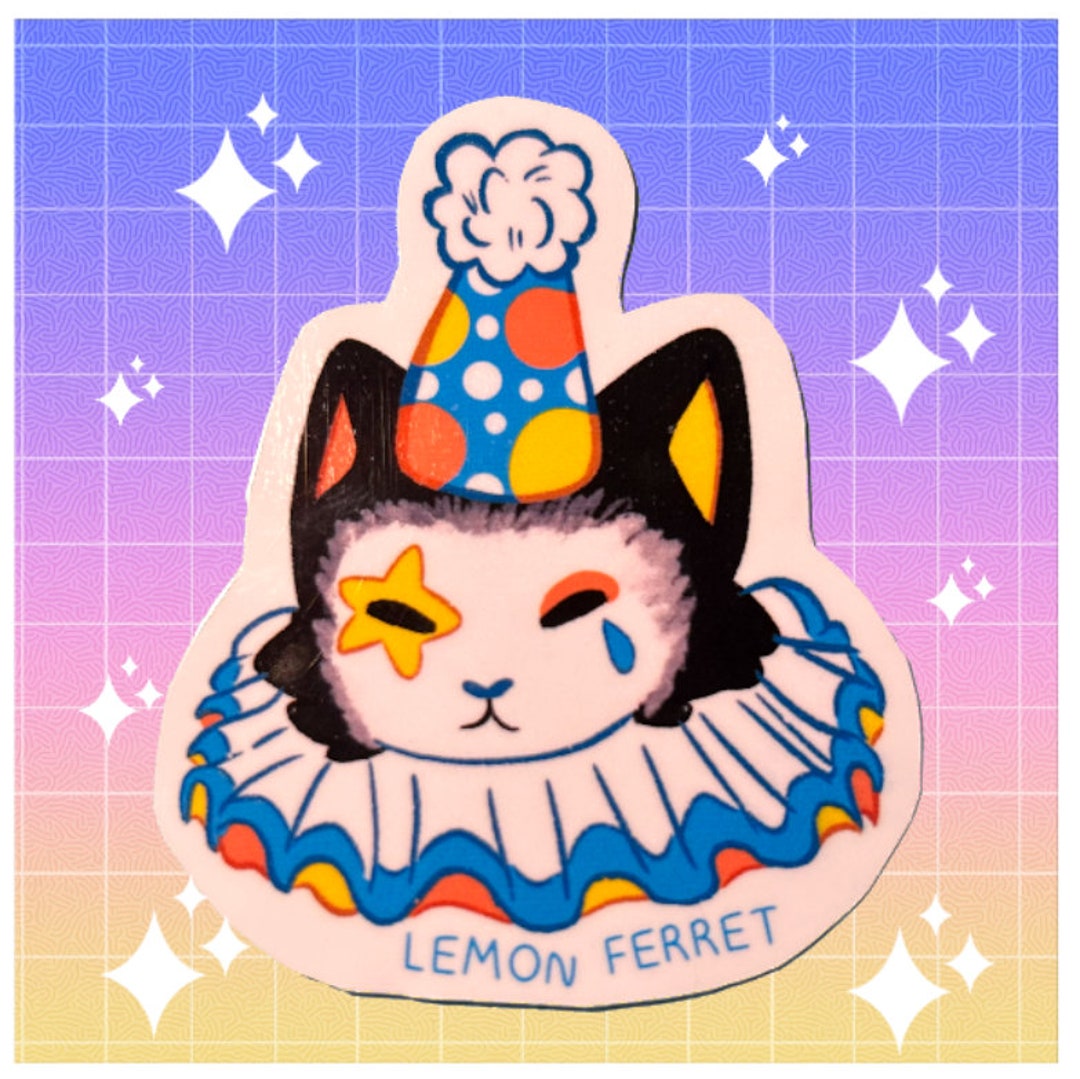 Cat Clown Sticker // Clown Sticker // Cat Sticker // Cat // Clown ...