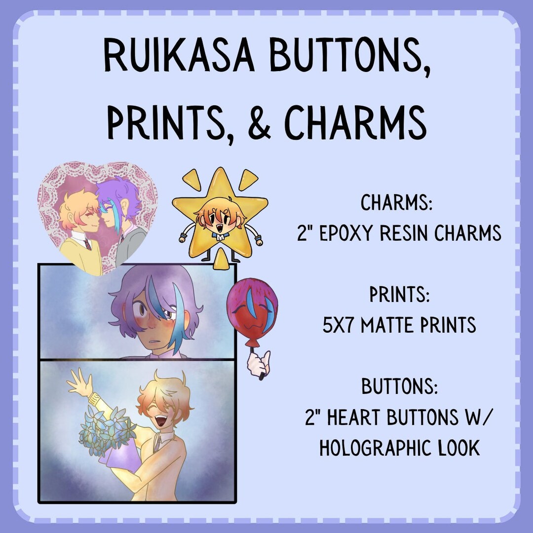 Tsukasa Tenma and Rui Kamishiro / Ruikasa Button, Charms, and Print - Etsy