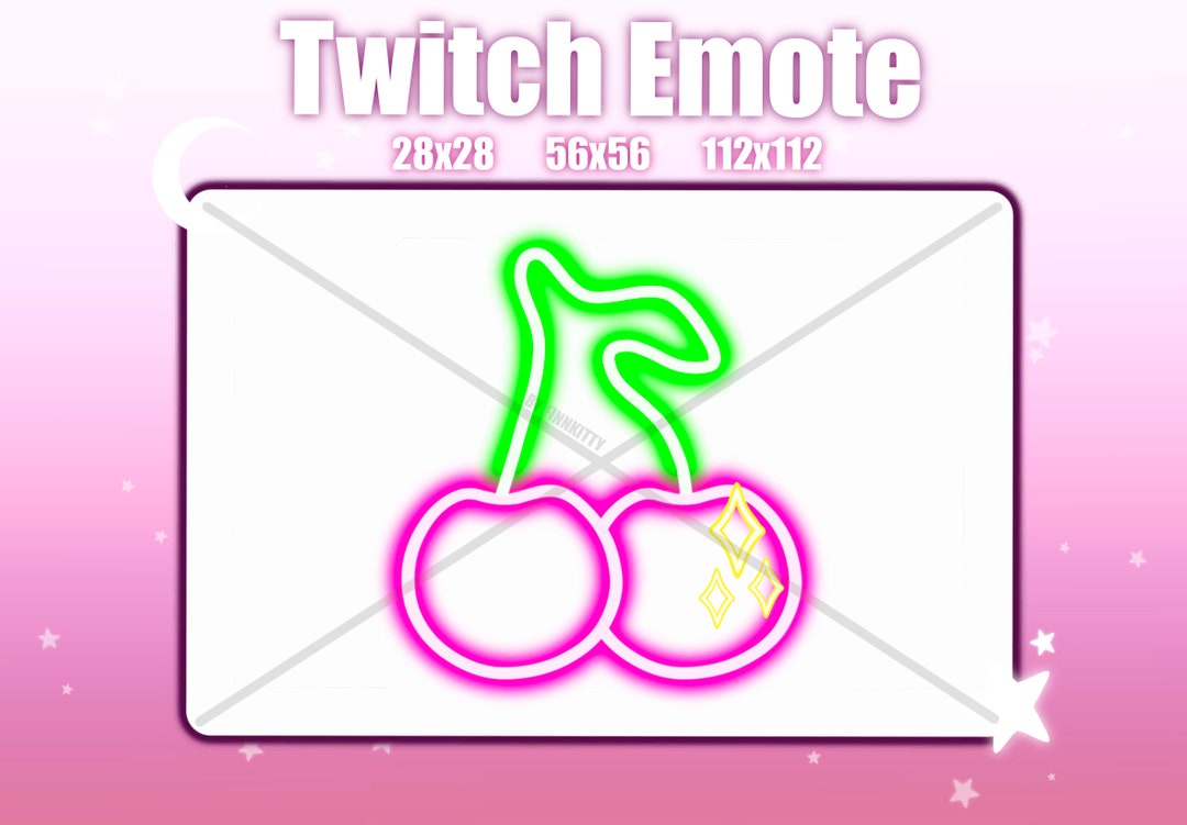 Twitch / Discord Emote Neon Light Cherries Emote - Etsy